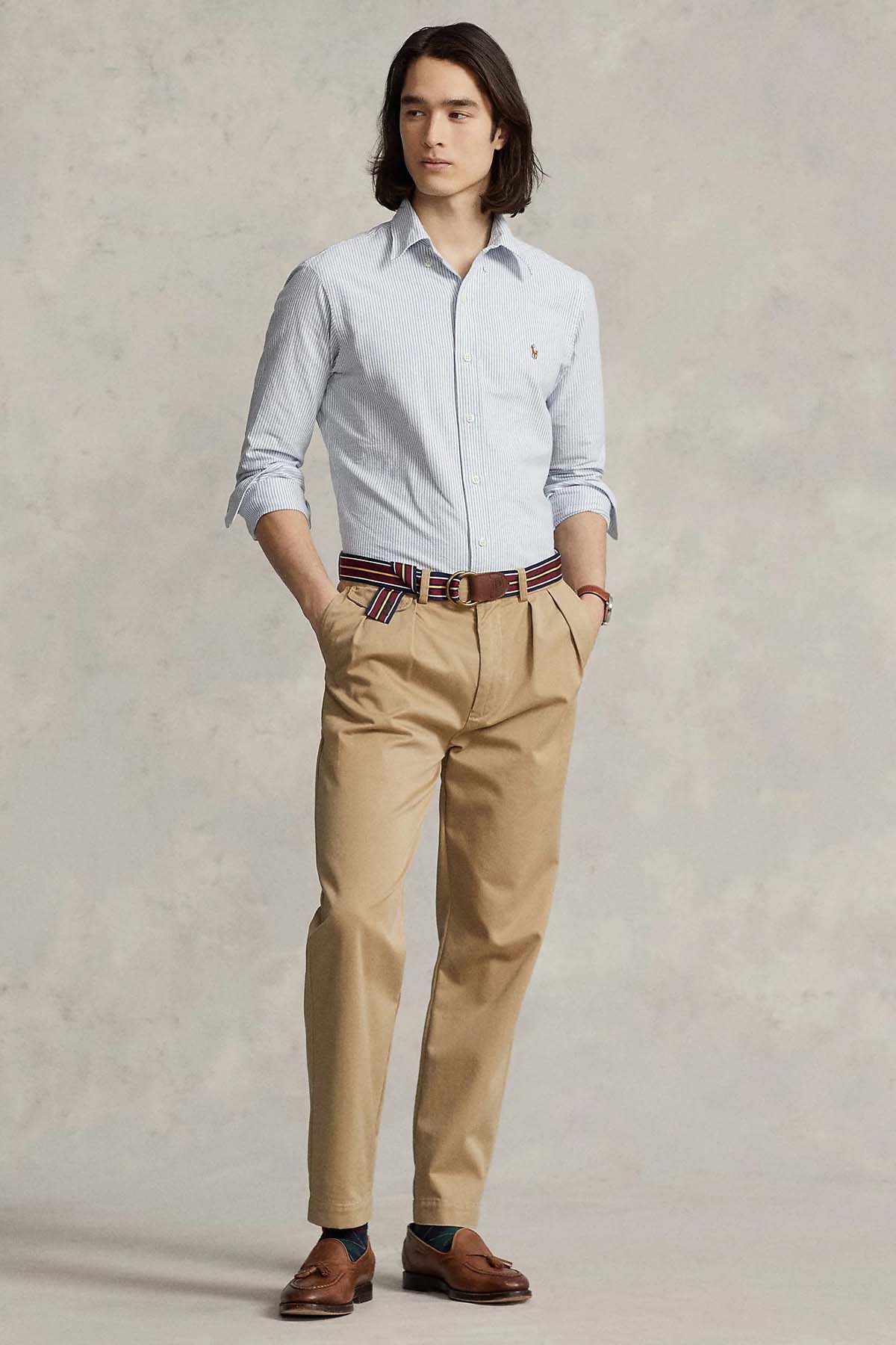 Polo Ralph Lauren Custom Fit Çizgili Oxford Gömlek 710792041004