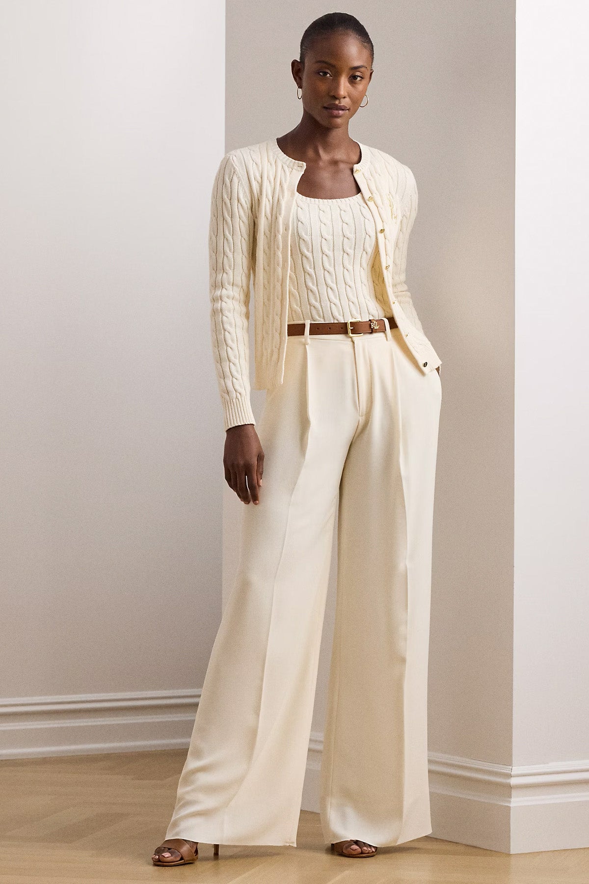 Polo Ralph Lauren Slim Fit İnce Saç Örgü Triko Ceket 200932225001