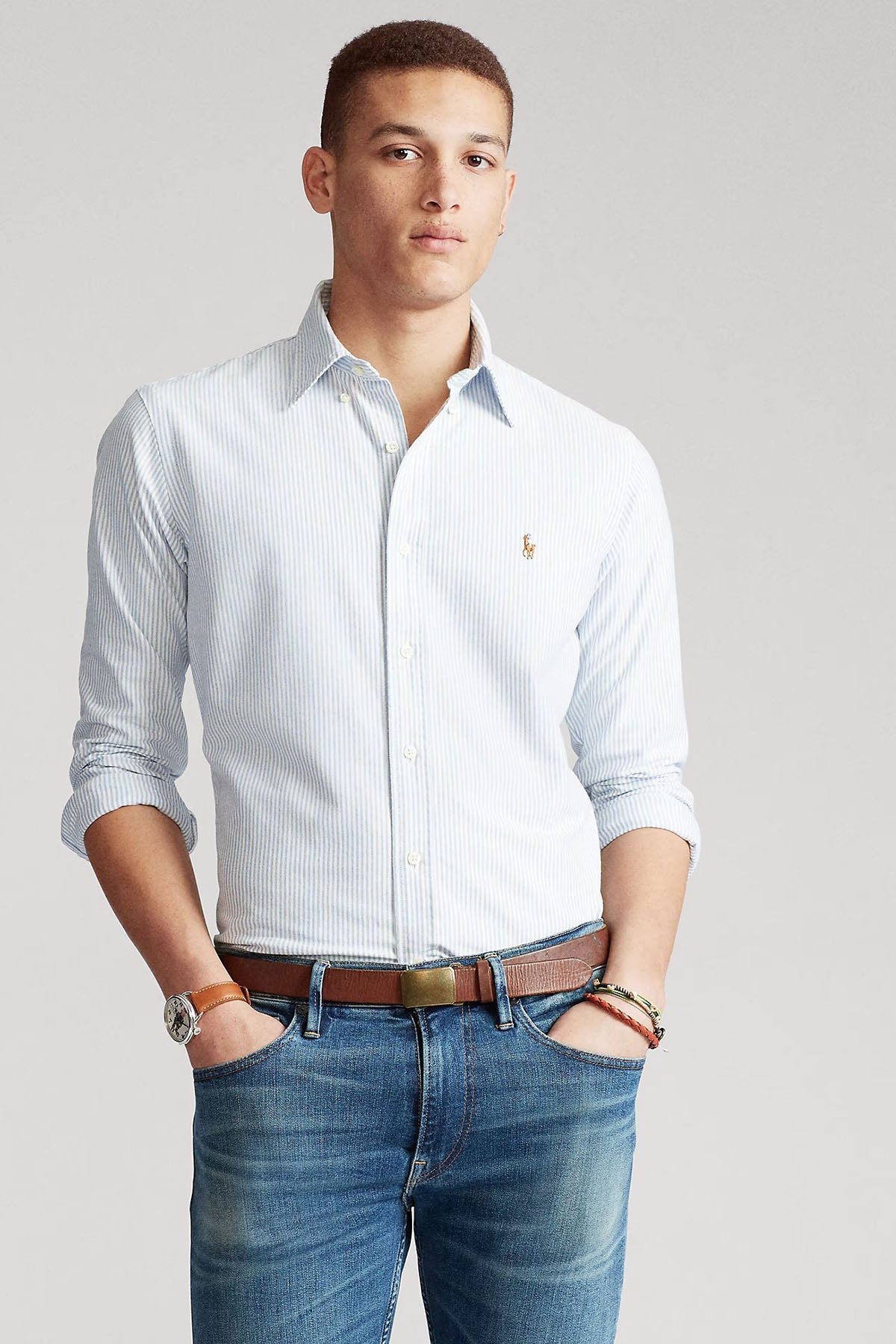 Polo Ralph Lauren Custom Fit Çizgili Oxford Gömlek 710792041004